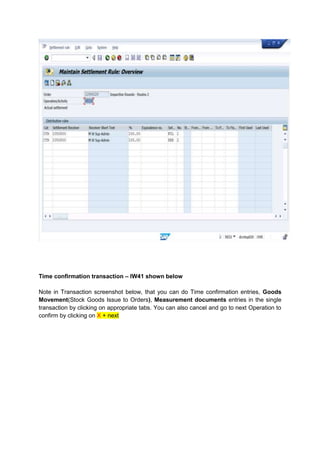 SAP PM: Inspection Rounds & Operation Account Assignment | DOCX