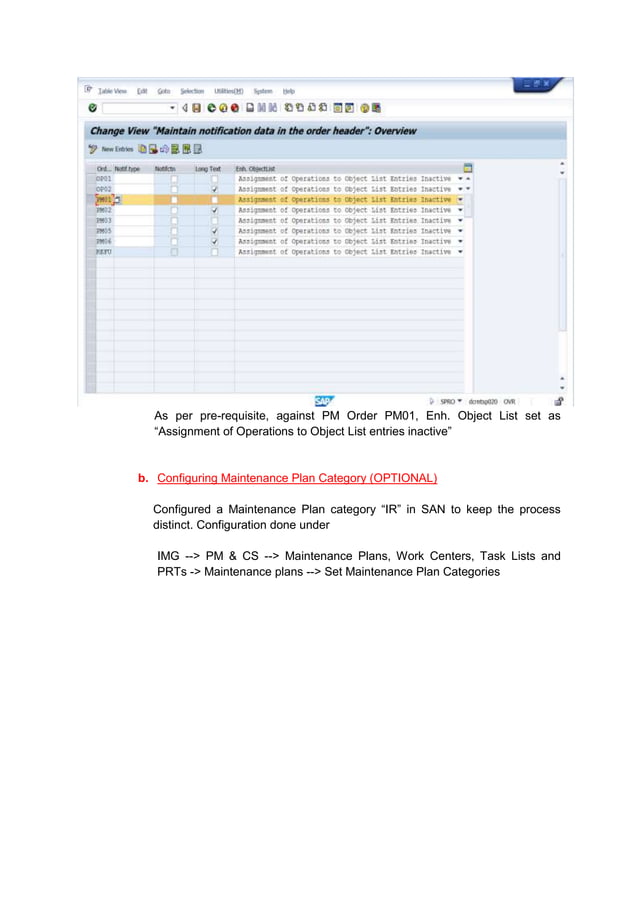 Sap Pm Inspection Rounds And Operation Account Assignment Docx Technology And Computing