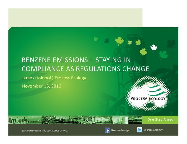 Benzene Emissions - Staying in Compliance as Regulations Change