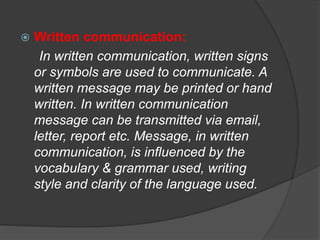Process, elements types of communication | PPTX