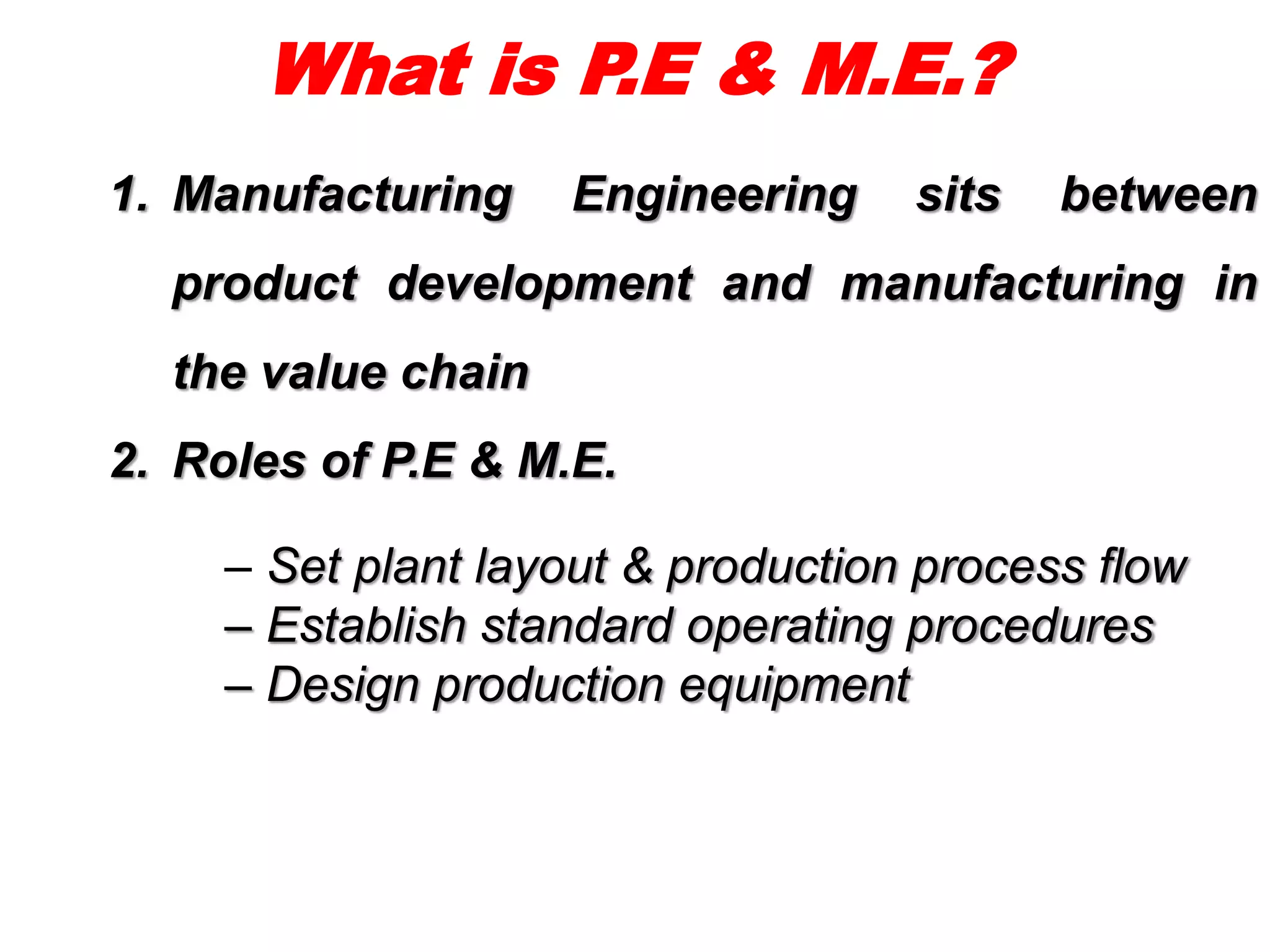 Process & Manufacturing Engineering | PPTX