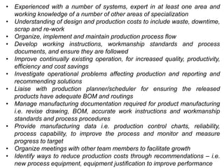 Process & Manufacturing Engineering | PPTX