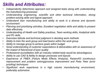 Process & Manufacturing Engineering | PPTX