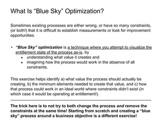 Process Entitlement and Organic Optimization - New York Business ...