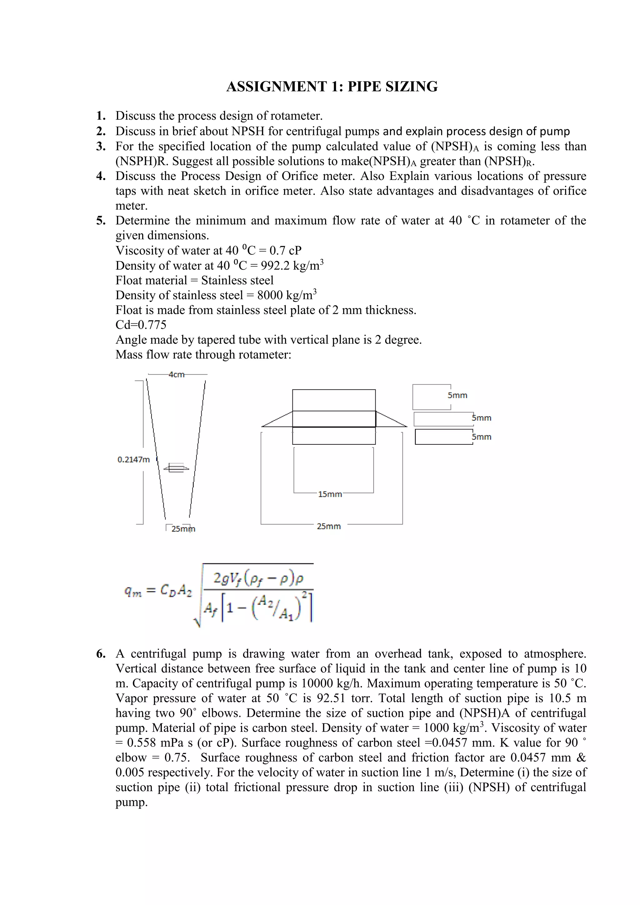 Process equipment numericals problems | PDF