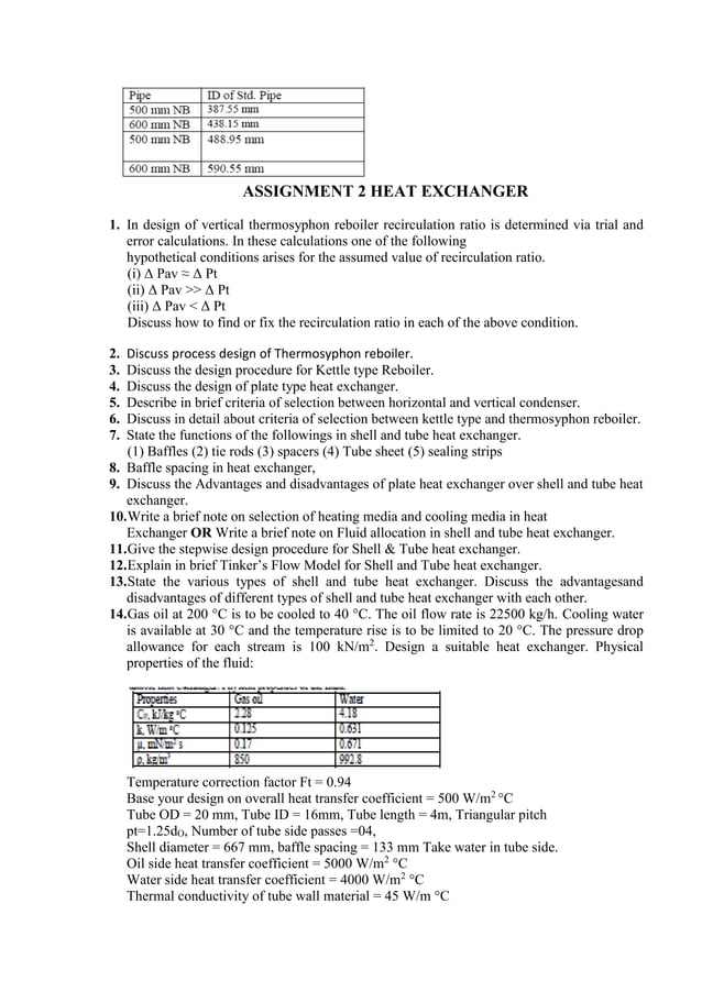Process equipment numericals problems | PDF