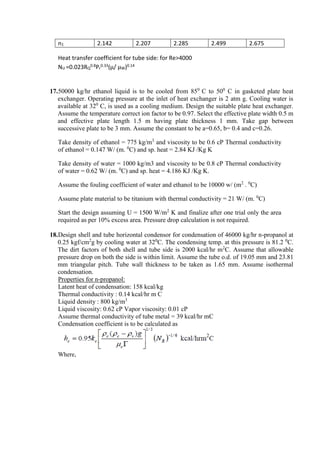 Process equipment numericals problems | PDF