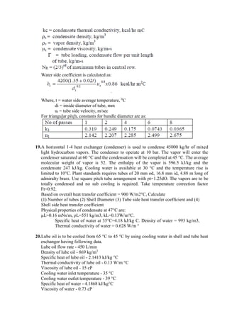 Process equipment numericals problems | PDF