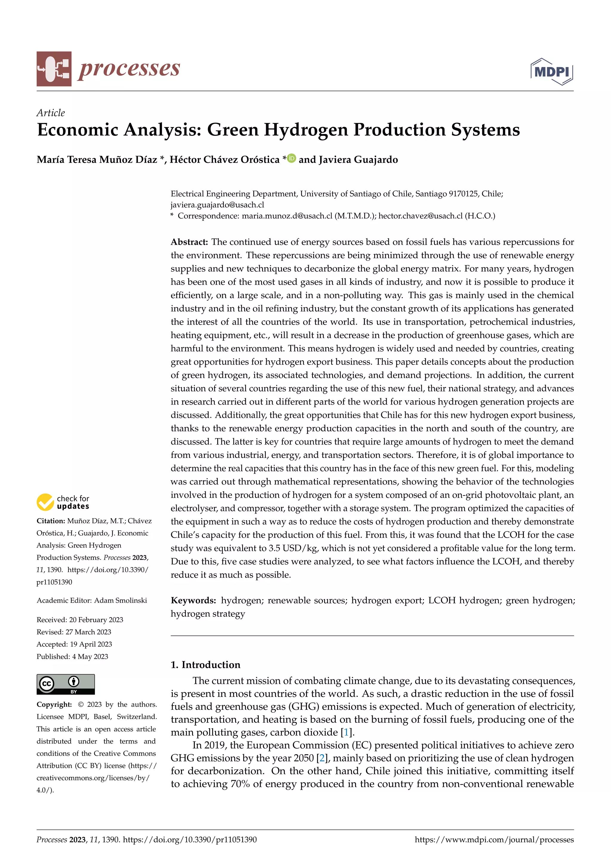 Economic Analysis: Green Hydrogen Production Systems | PDF