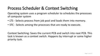 Processes in Operating System | PPTX | Operating Systems | Computer Software and Applications