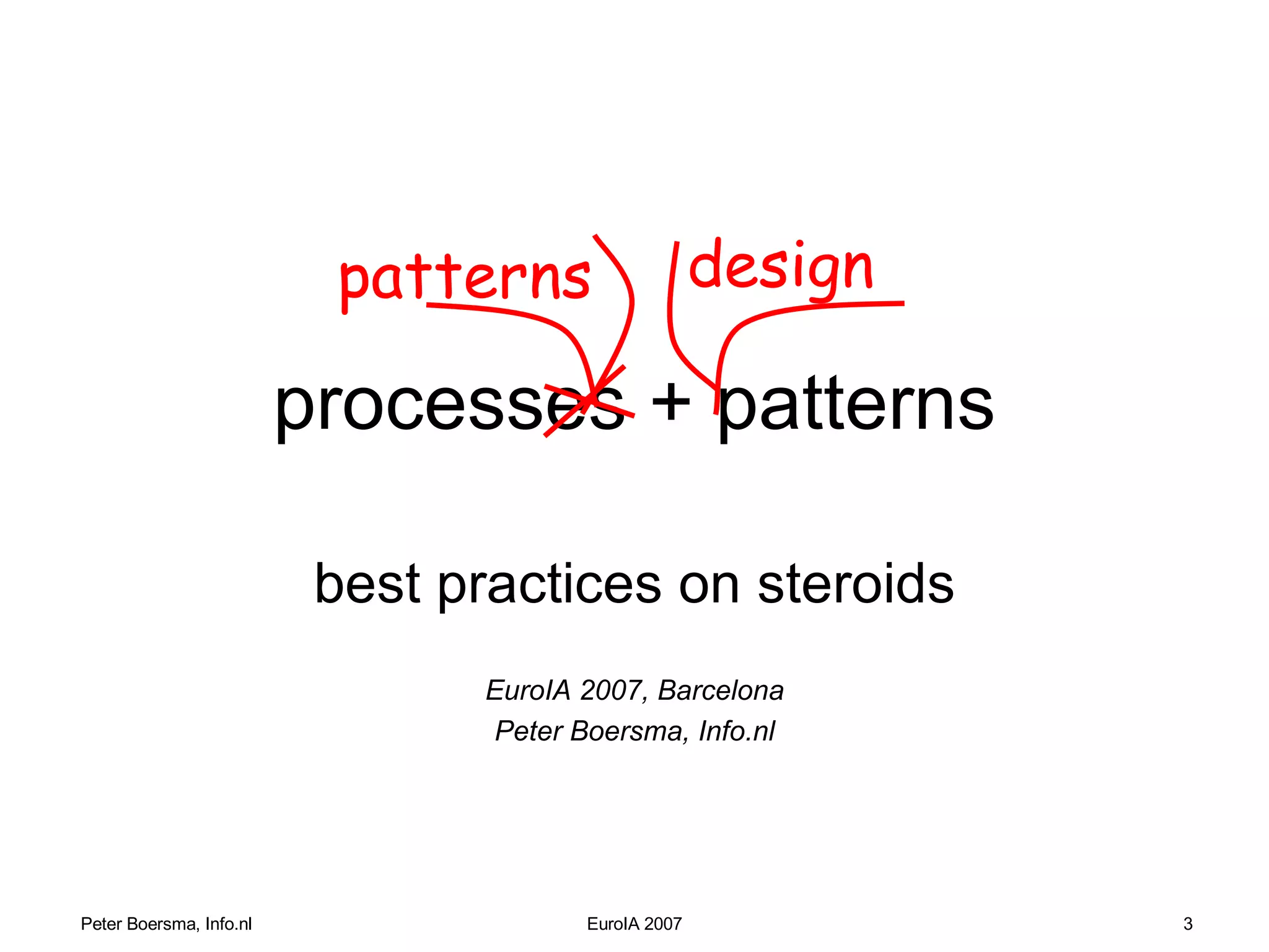 Processes + Patterns | PPT | Databases | Computer Software and Applications
