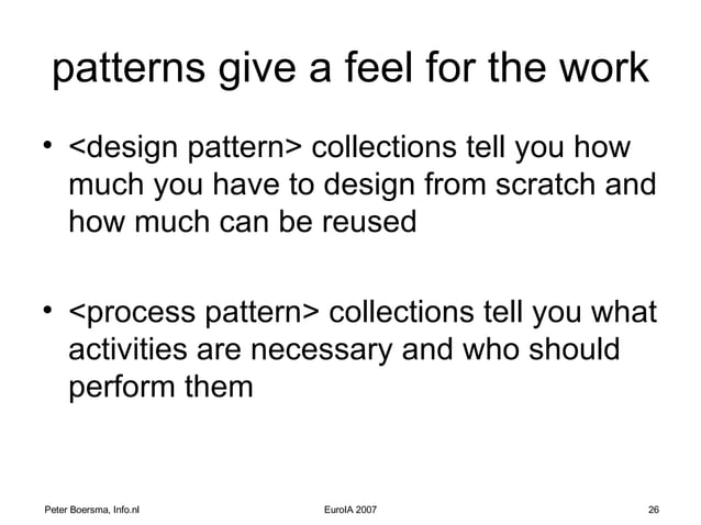 Processes + Patterns | PPT | Databases | Computer Software and Applications
