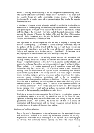 Processes and mechanisms of security sector transformation | PDF