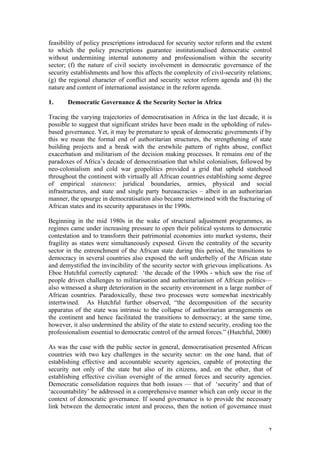 Processes and mechanisms of security sector transformation | PDF