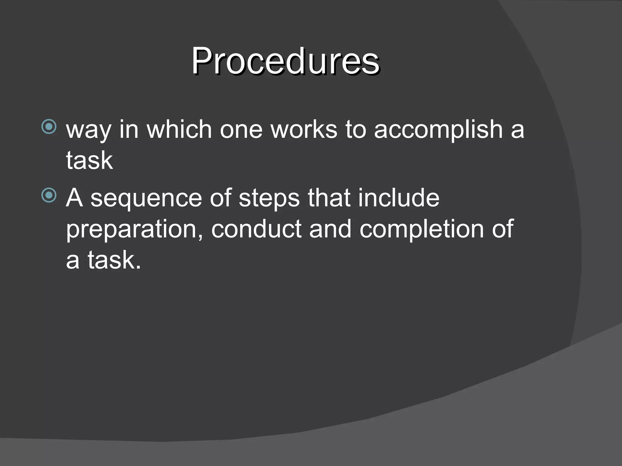 Processes and procedures | PPT