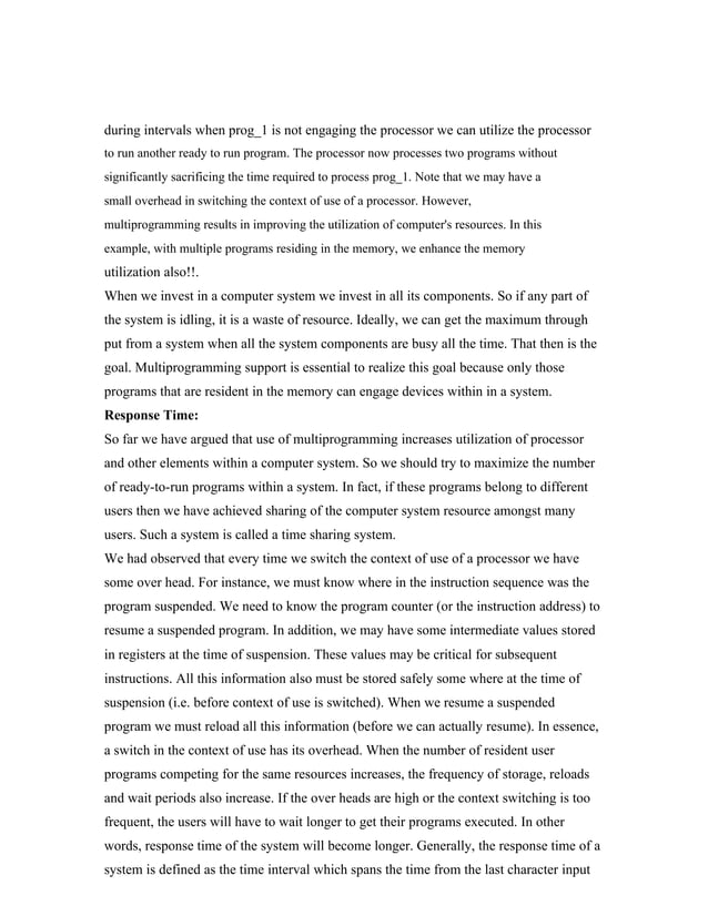 computer notes - Processes and process management | DOC