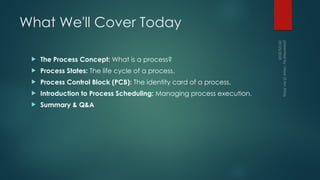 Processes and Schedulling in Operating systems | PPTX