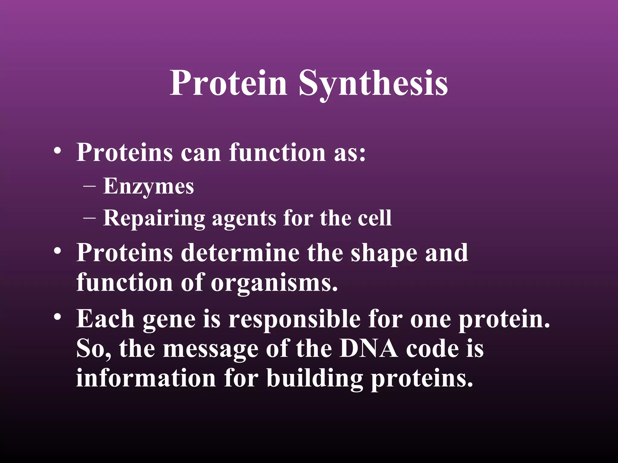 DNA Replication and Protein Synthesis | PPT