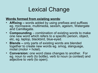 Processes of language change | PPT