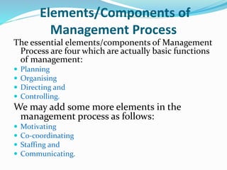 Processes of management | PPTX