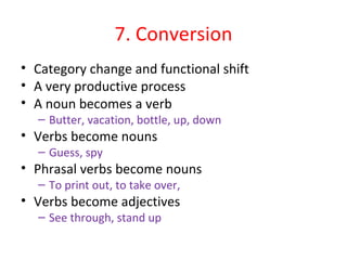 Processes of word formation | PPT