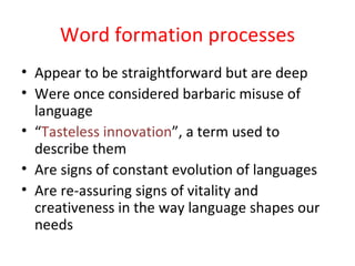 Processes of word formation | PPT