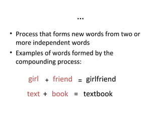 Processes of word formation | PPT
