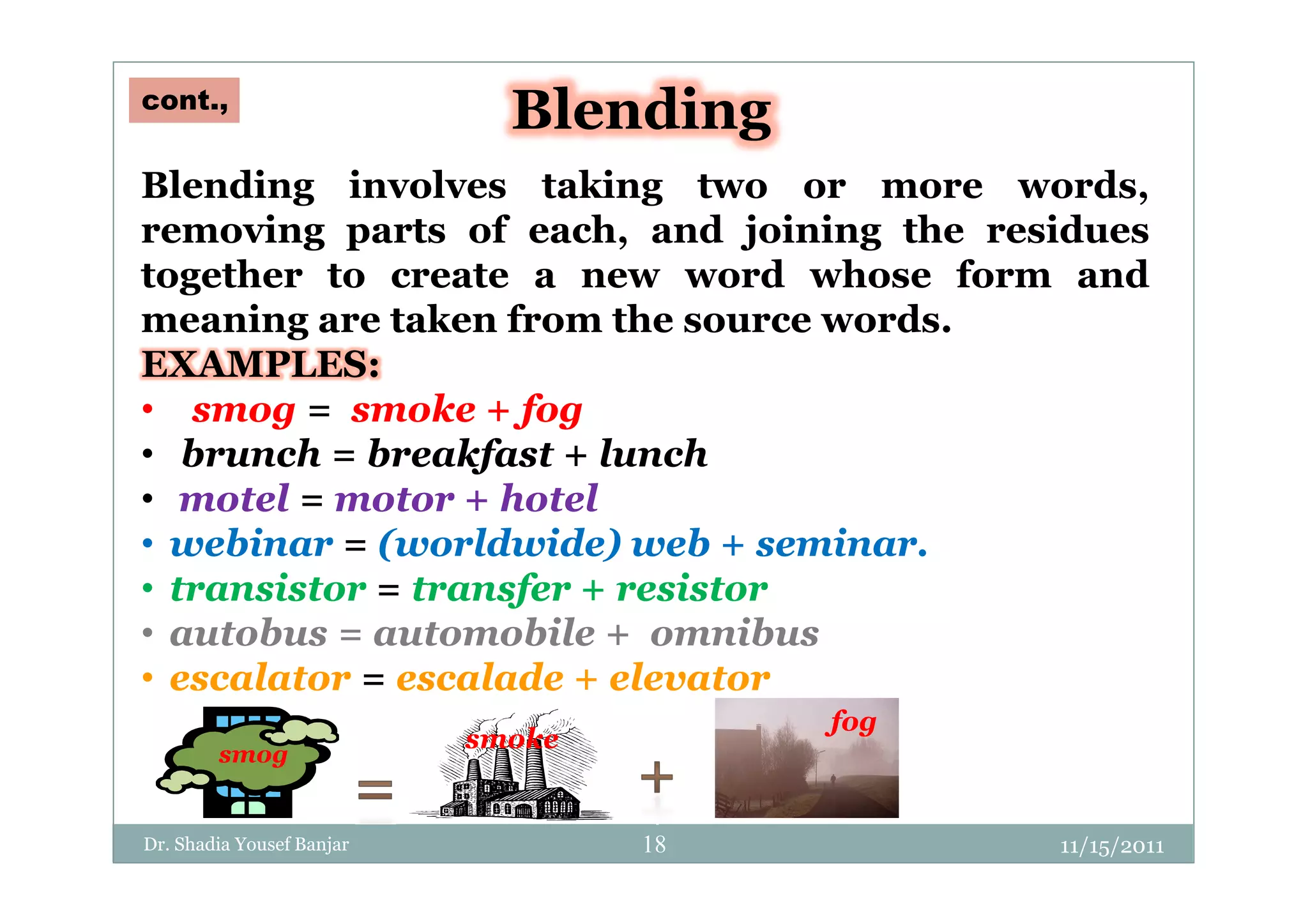 Processes of Word Formation - Morphology-LANE 333-2012- dr. shadia | PDF