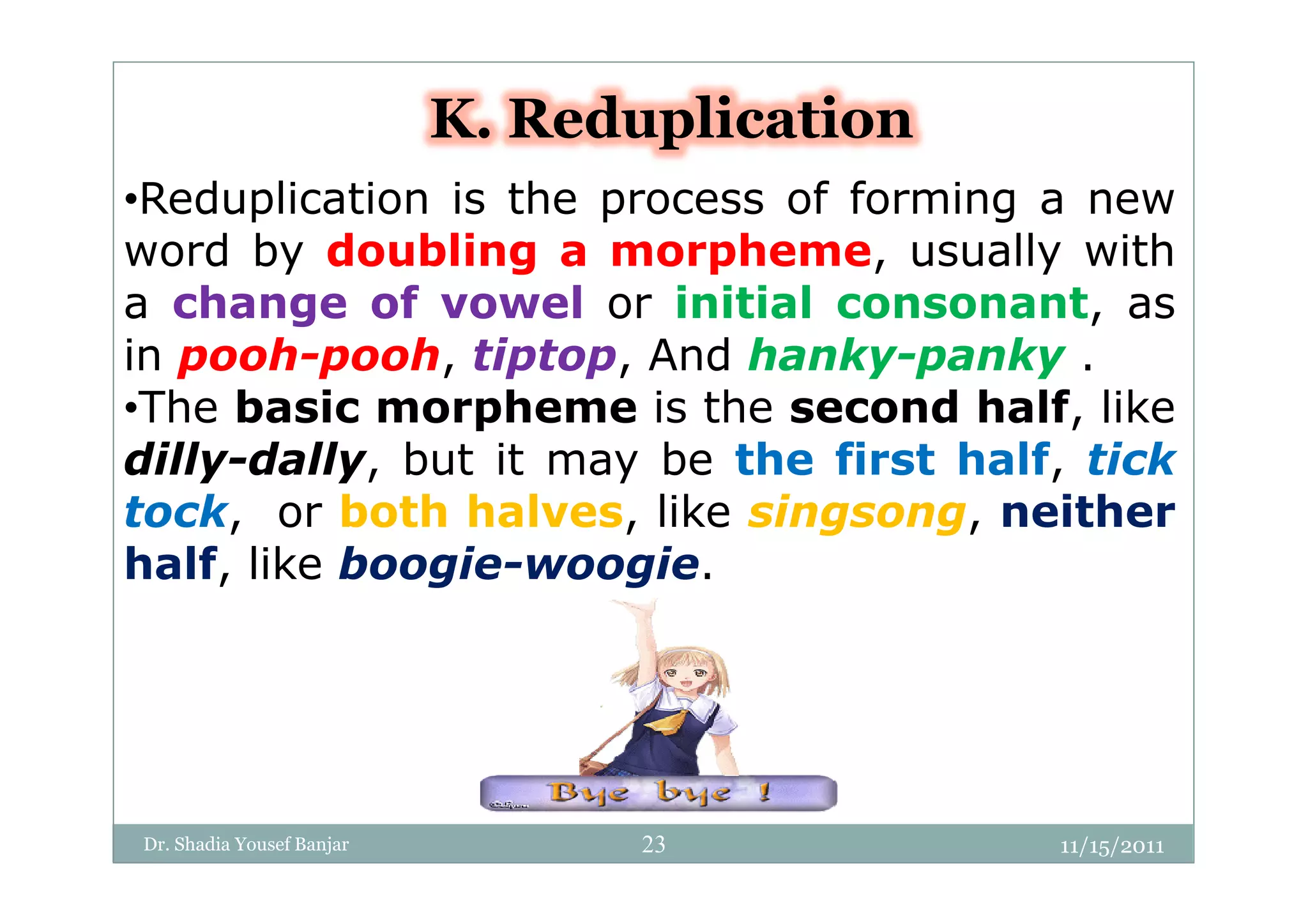 Processes of Word Formation - Morphology-LANE 333-2012- dr. shadia | PDF