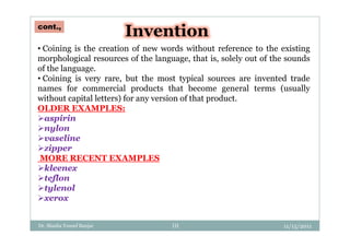 Processes of Word Formation - Morphology-LANE 333-2012- dr. shadia | PDF