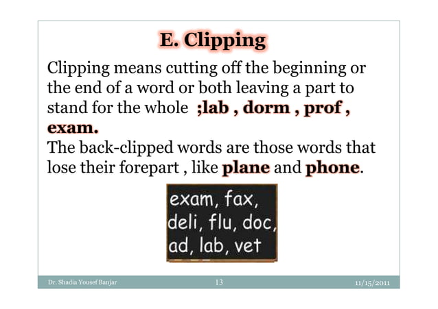Processes of Word Formation - Morphology-LANE 333-2012- dr. shadia | PDF