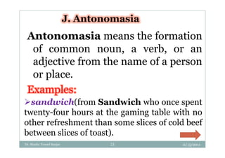 Processes of Word Formation - Morphology-LANE 333-2012- dr. shadia | PDF