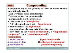 Processes of Word Formation - Morphology-LANE 333-2012- dr. shadia | PDF