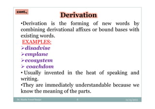 Processes of Word Formation - Morphology-LANE 333-2012- dr. shadia | PDF