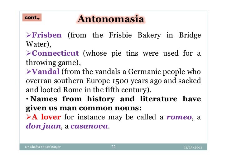 Antonomasia Examples