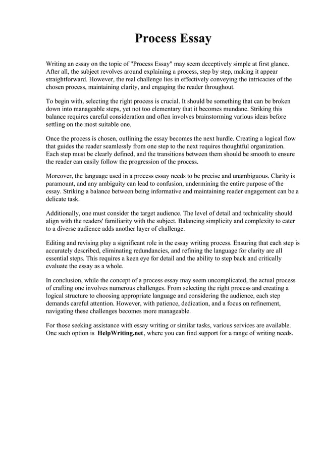 Process Essay.pdf | Homework and Study | Education