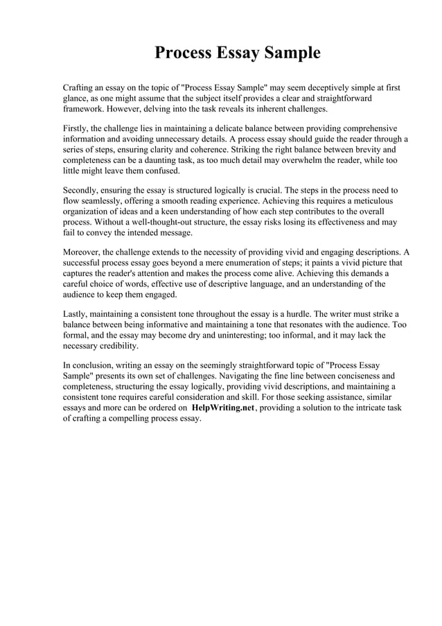 Process Essay Sample.pdf | Homework and Study | Education