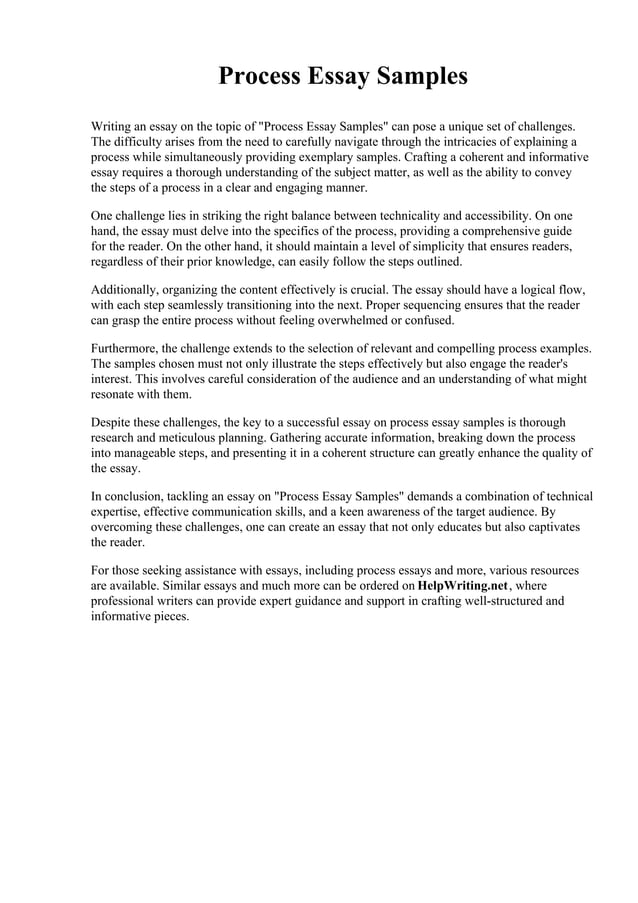 Process Essay Samples.pdf | Homework and Study | Education