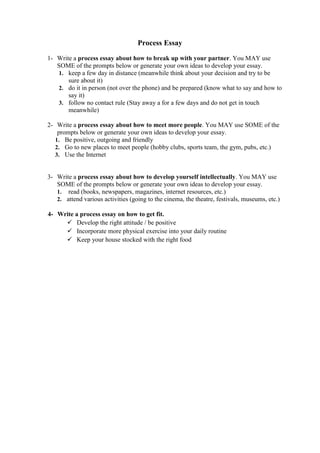 Process essay topics | DOCX