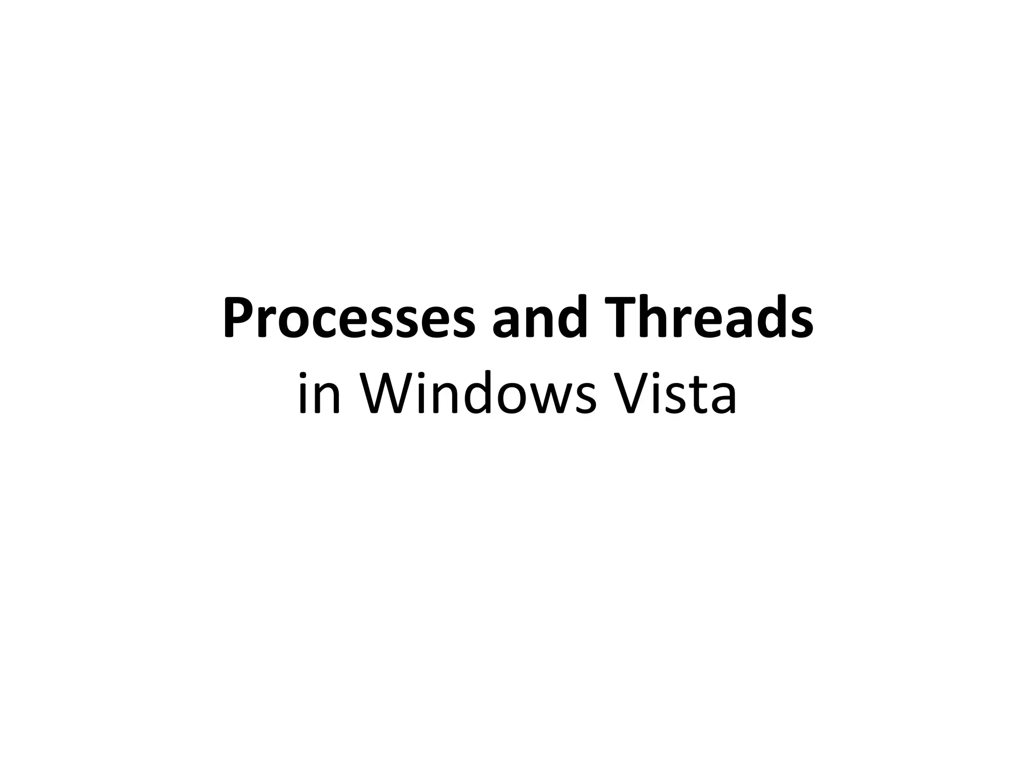 Processes and Threads in Windows Vista | PPT