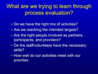 Process Evaluation Handout | PPT