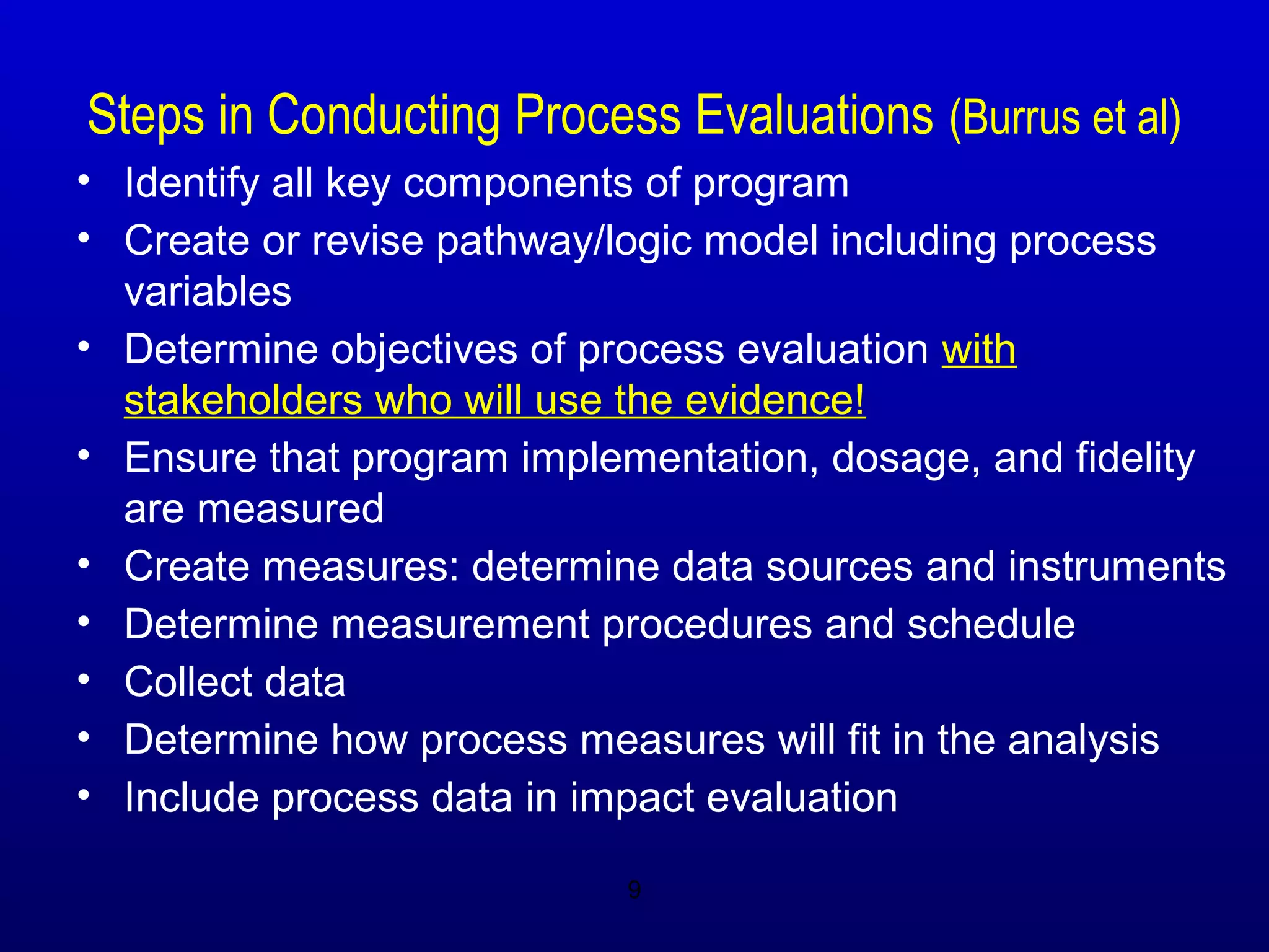 Process Evaluation: Documenting "How" and Understanding the "Why" of ...
