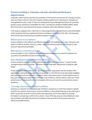 Process excellence being efficient & effective | PDF | Business ...