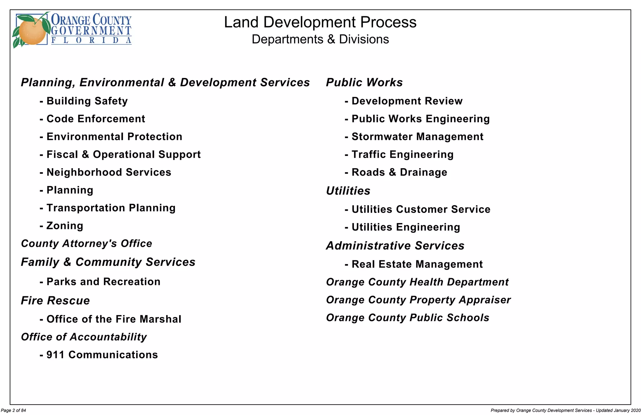 Land Development Process - Orange County, Florida | PDF