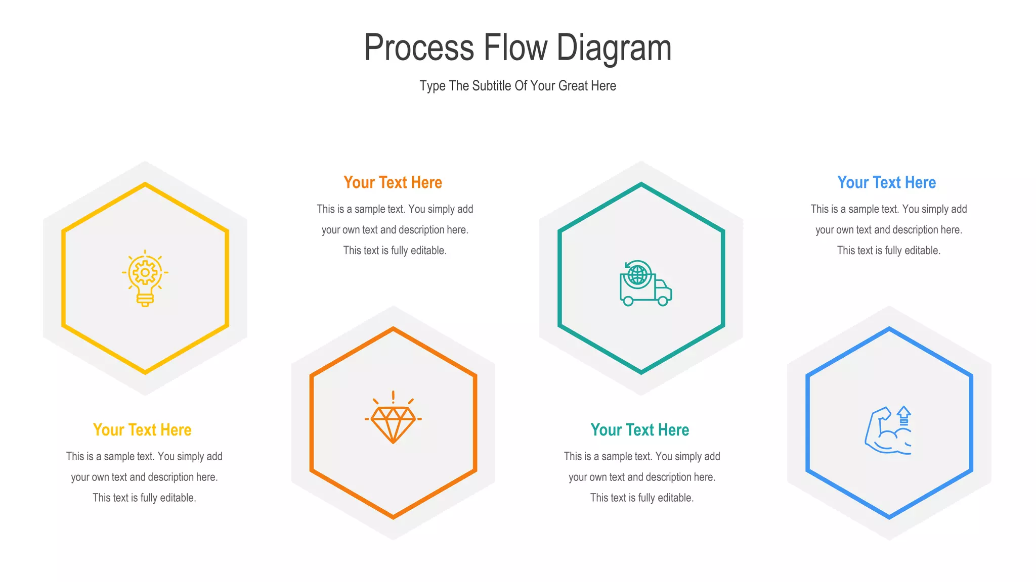 Process Flow Diagram Google Slides Template | PPTX