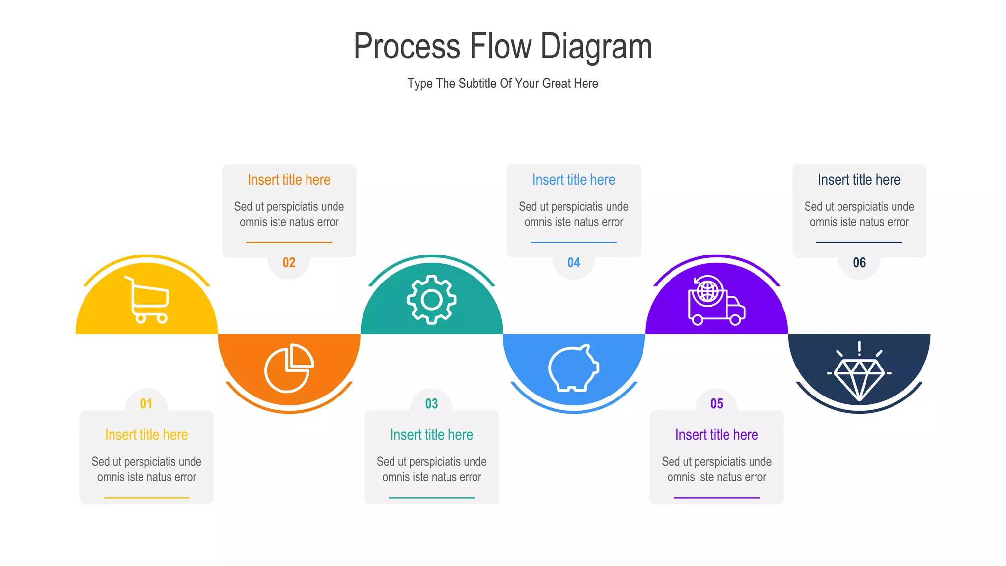 Process Flow Diagram Google Slides Template | PPTX