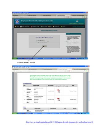 Process flow for registering digital signature certificate | PDF