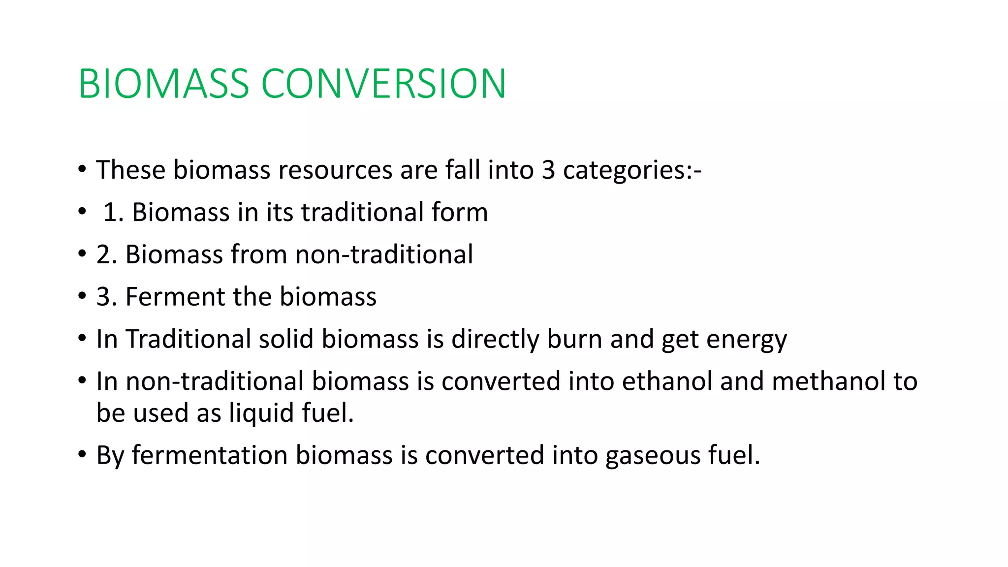 Process for biomass conversion | PPTX