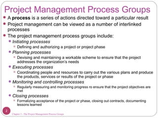 Chapter 3: The Project Management Process Groups: A Case Study | PPT