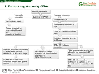 Process guidelines for foreign companies exporting infant formula to ...